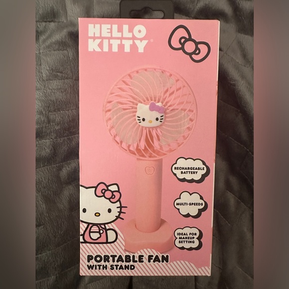 Sanrio | Other | Hello Kitty Portable Rechargeable Fan With Stand ...